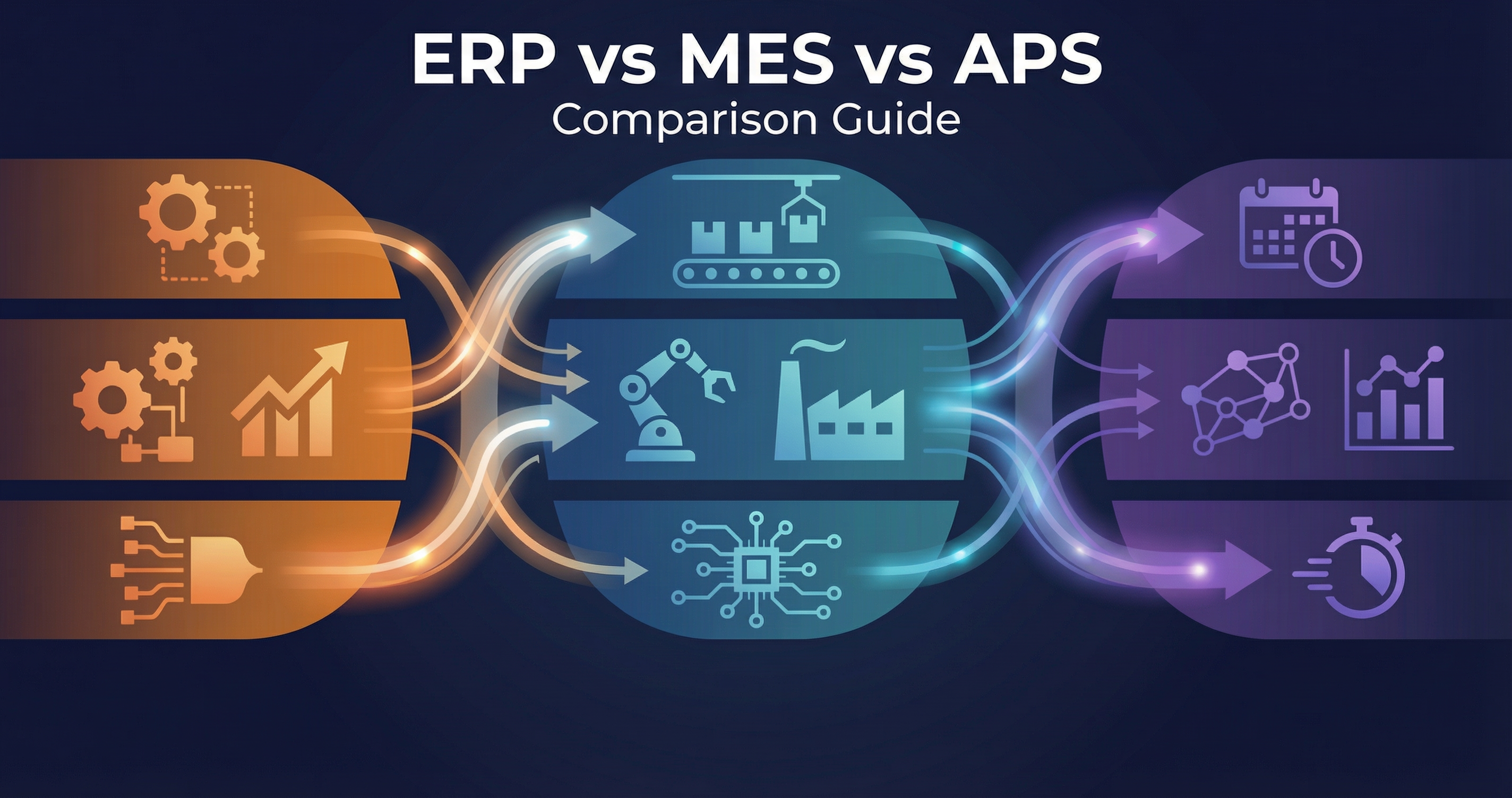 ERP vs MES vs APS: Wichtige Unterschiede in der Fertigung erklärt